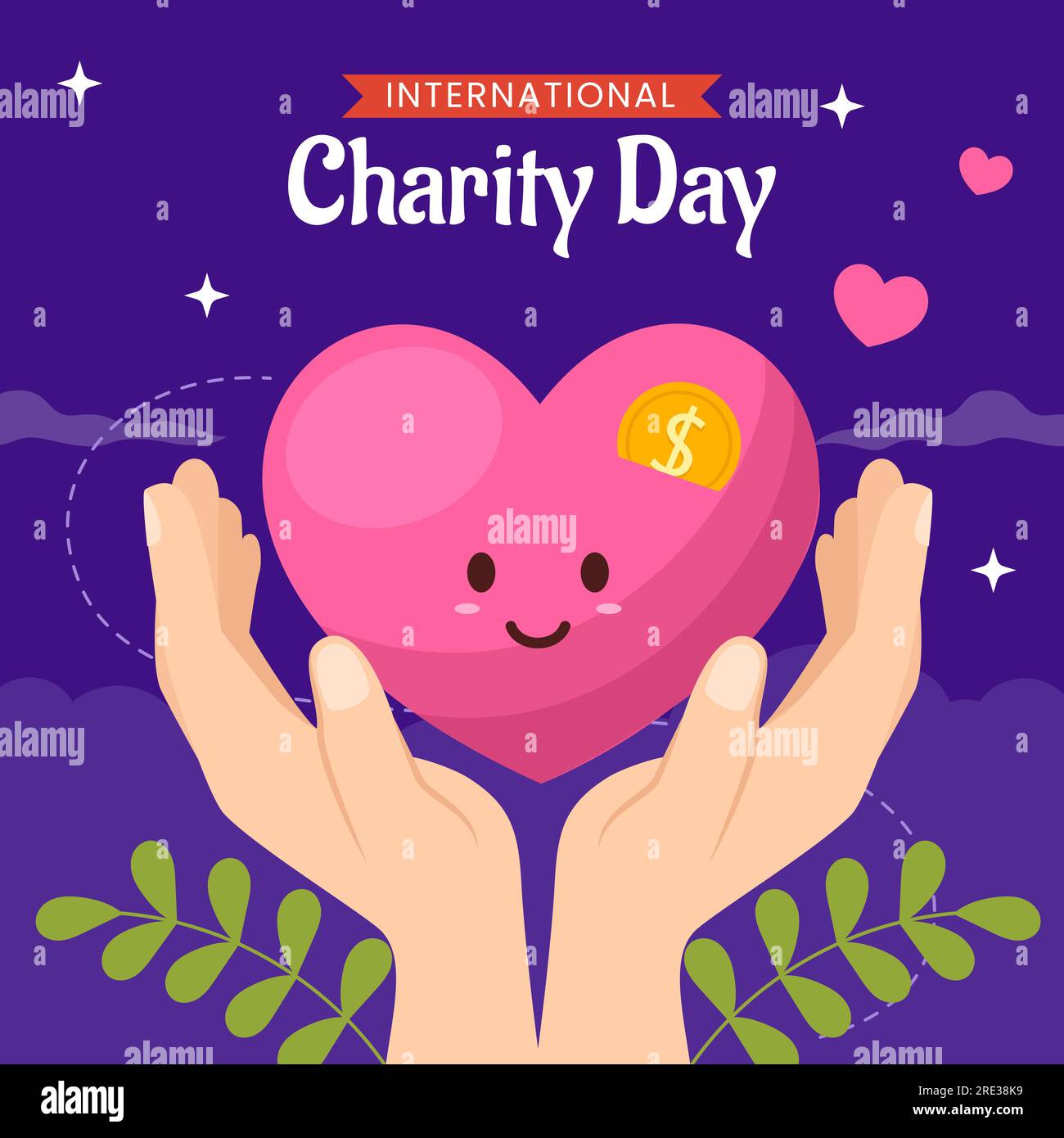 International Day of Charity Social Media Illustration Flat Cartoon ...