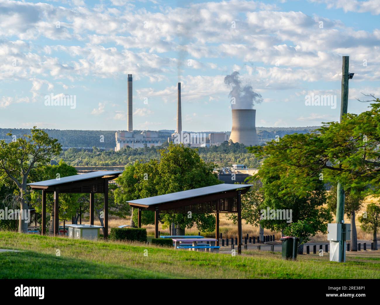 The Callide coal fired power station near Biloela in Queensland ...