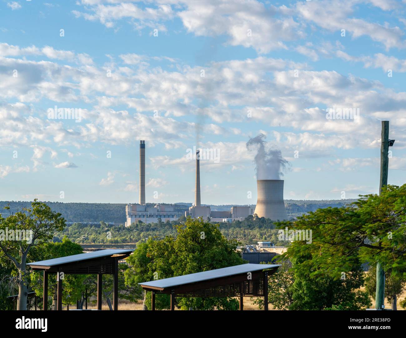 The Callide coal fired power station near Biloela in Queensland ...
