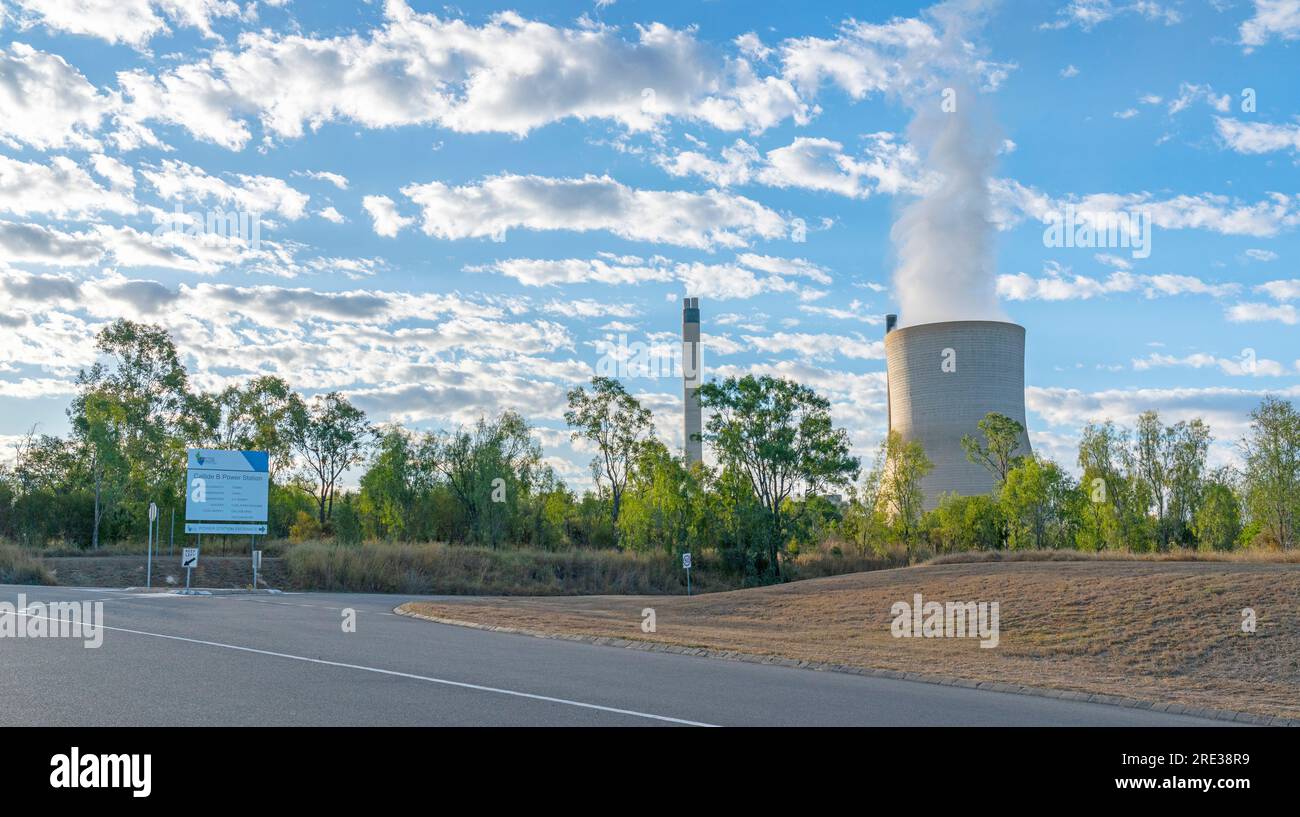The Callide coal fired power station near Biloela in Queensland ...