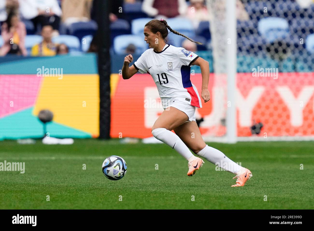 South Korea's Casey Phair controls the ball during the Women's World ...
