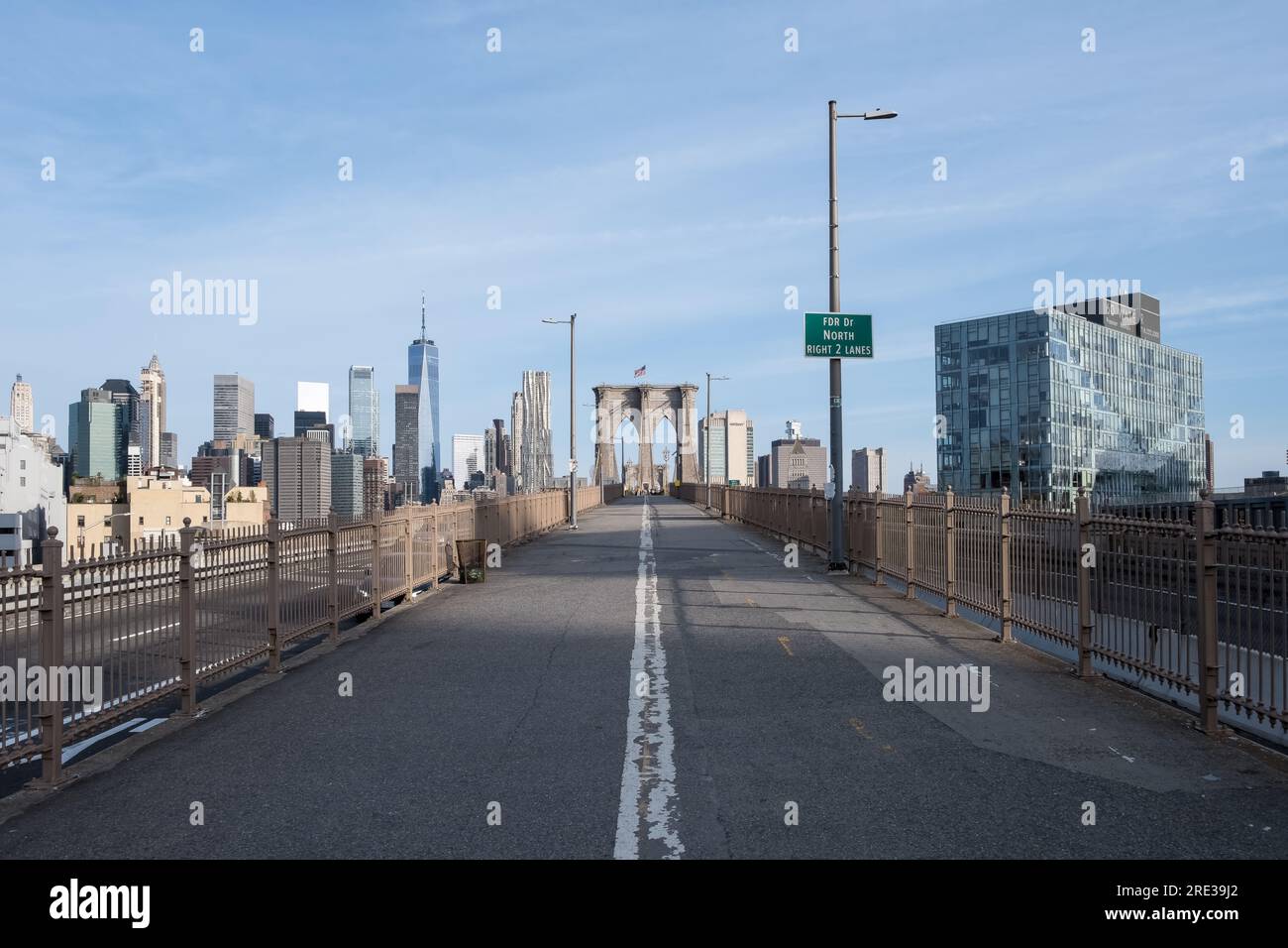Architectural detail of the Brooklyn Bridge, a hybrid cable-stayed ...