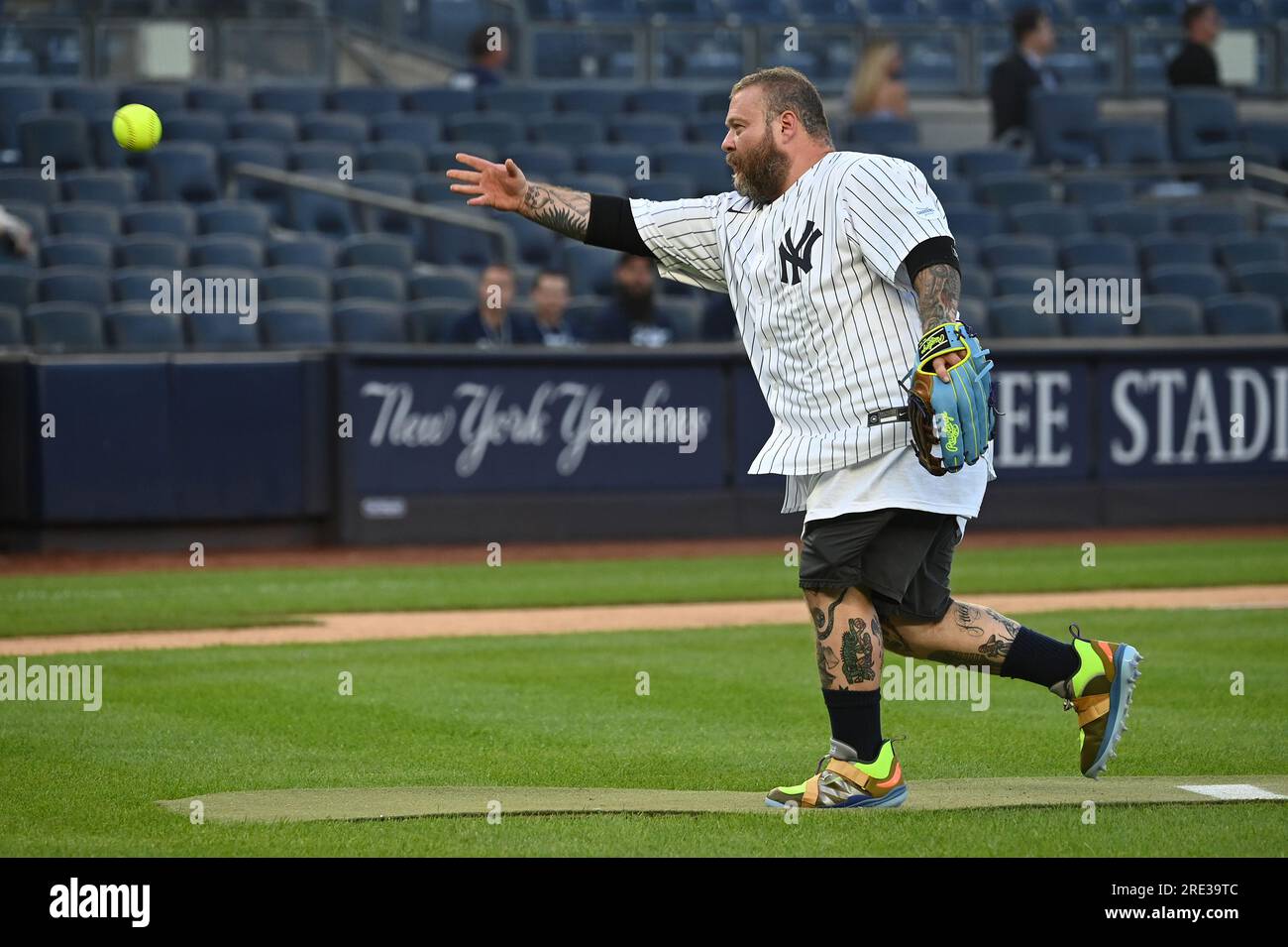 New York, USA. 24th July, 2023. Rapper Action Bronson pitches in the ...