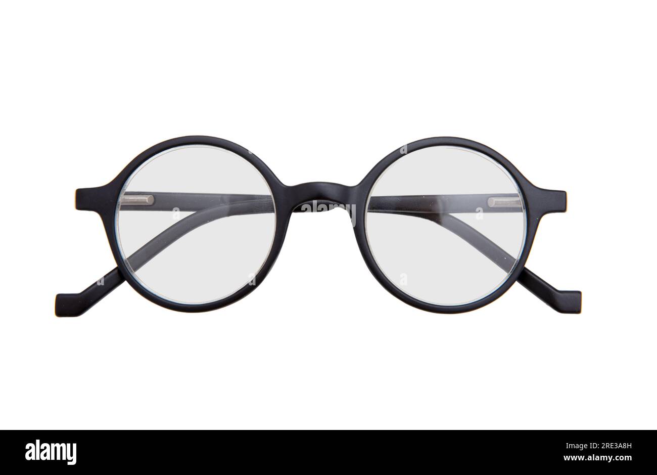 Black round frame eyeglasses, Myopia, presbyopia eye glasses isolated ...