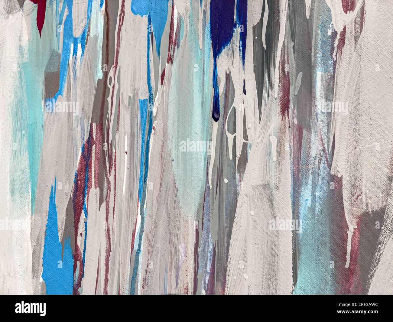 abstract acrylic canvas background with vertical brush strokes in gray ...