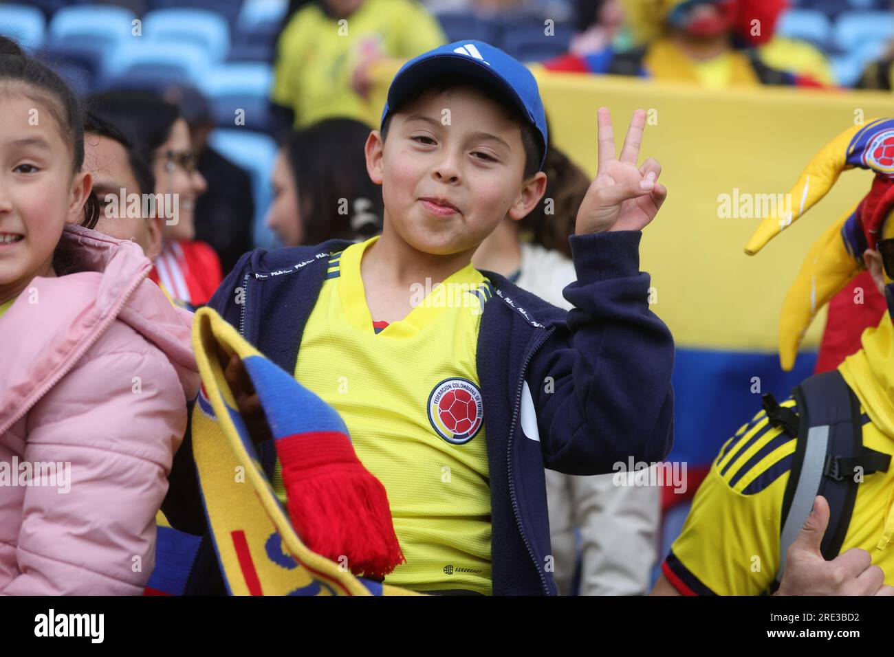 Sydney, Australia. 25th July, 2023. Colombian fans celebrate during the ...