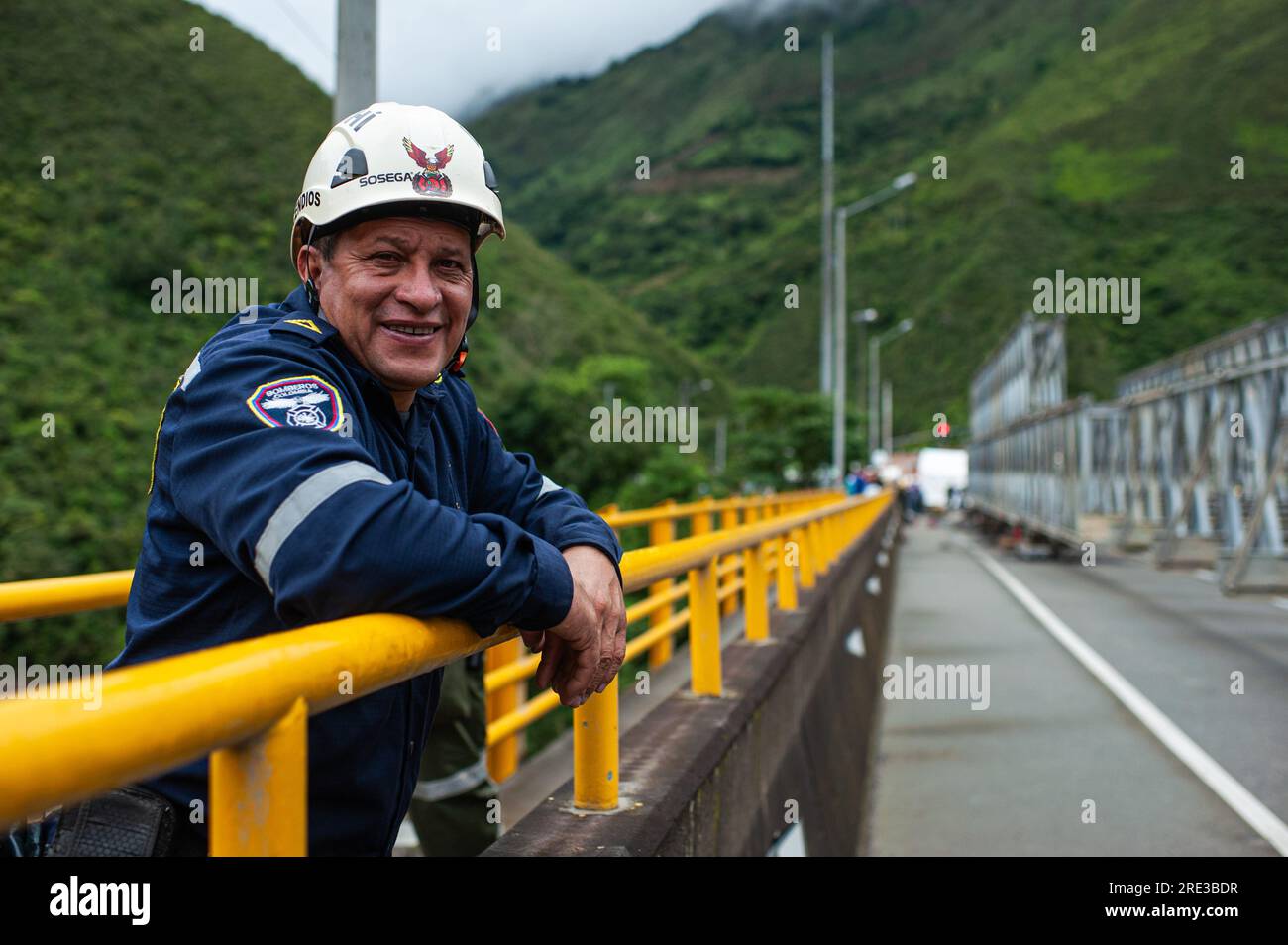 Quetame, Colombia. 24th July, 2023. Asdrubal Palacios a firefighter ...
