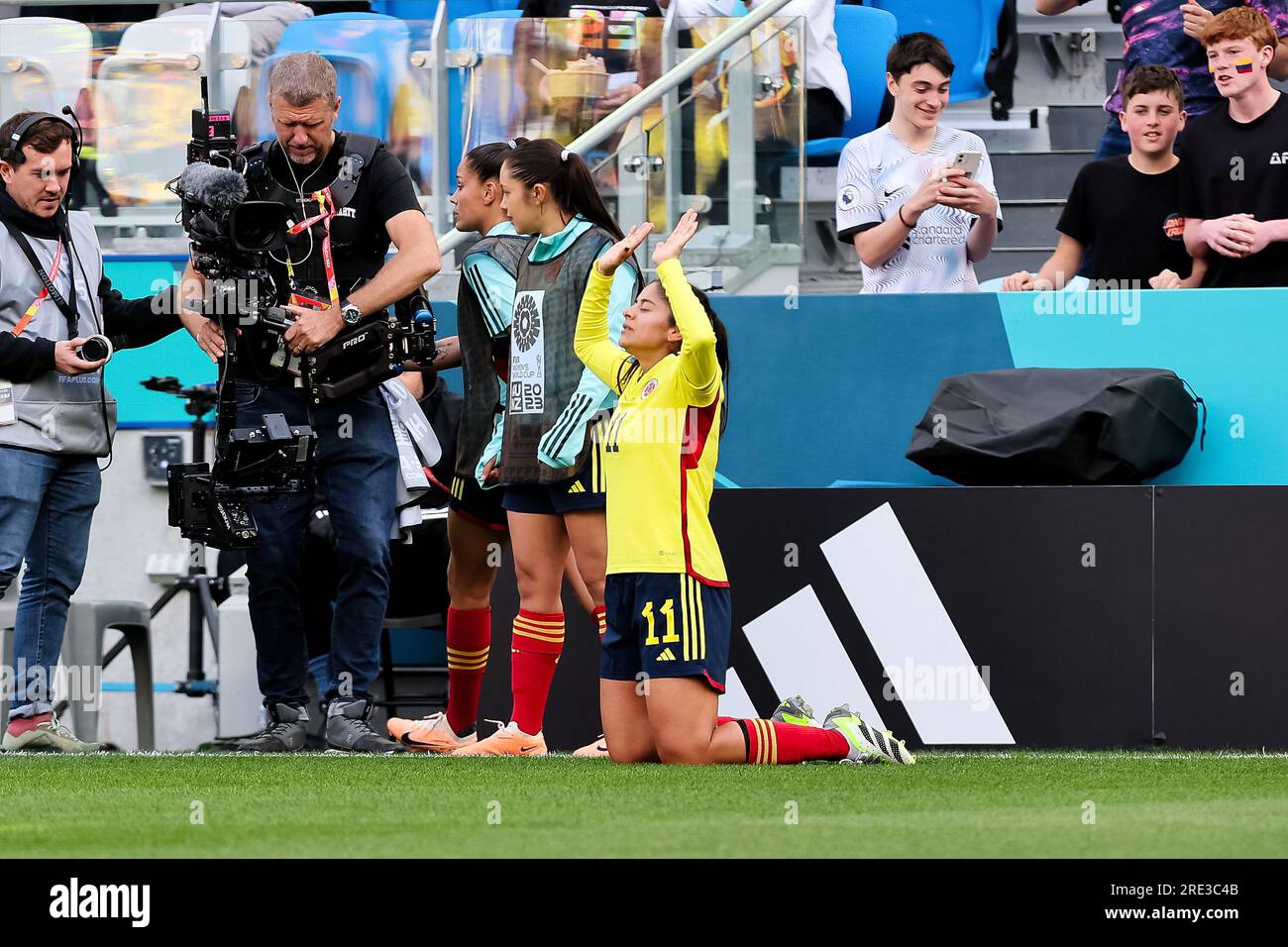 Sydney, Australia, 25 July, 2023. Catalina Usme of Colombia celebrates ...