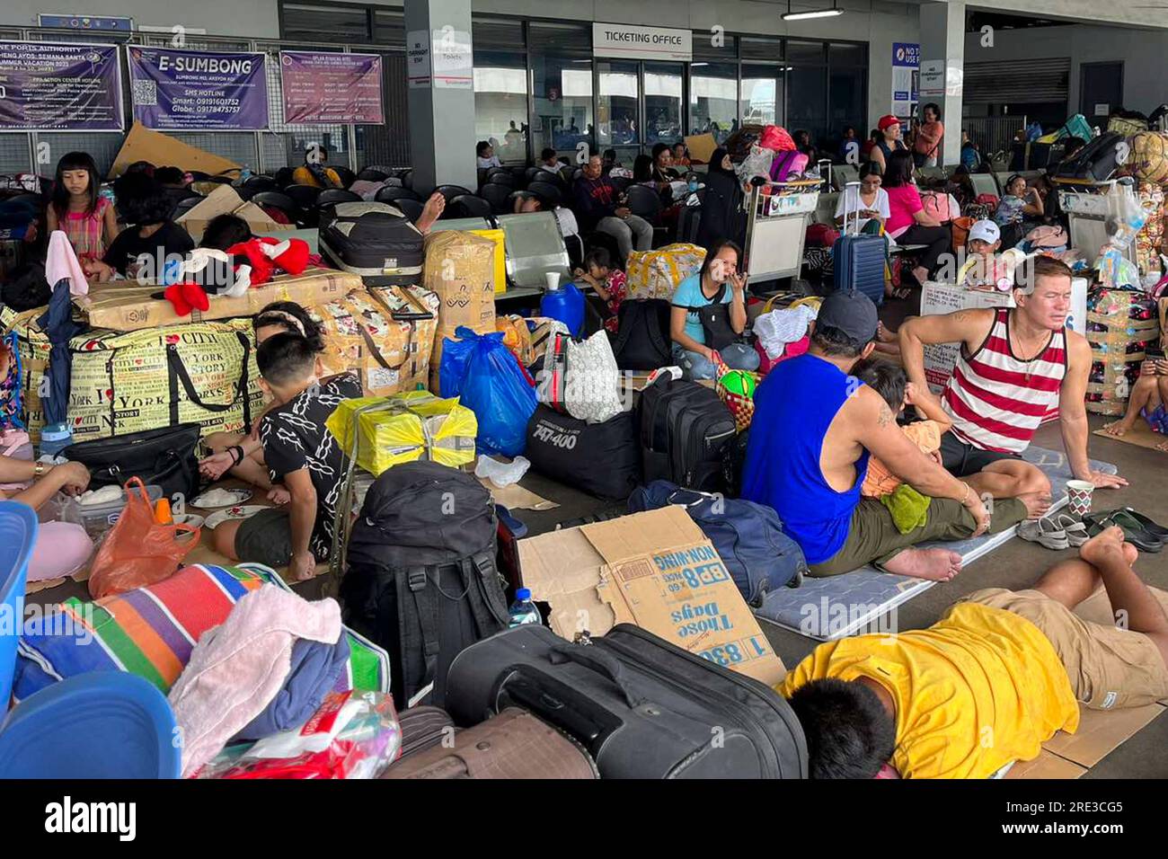 In this photo provided by the Philippine Coast Guard, stranded ...