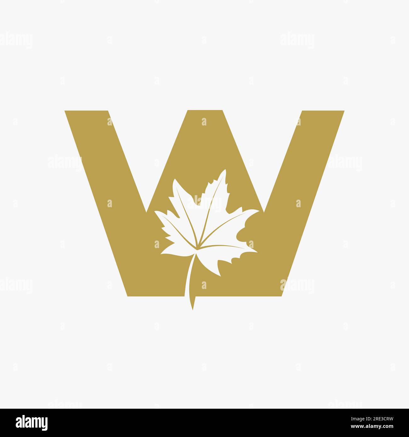 Letter W Maple Leaf Elegant Logo. Maple Leaf Logotype Vector Template Stock Vector Image & Art ...