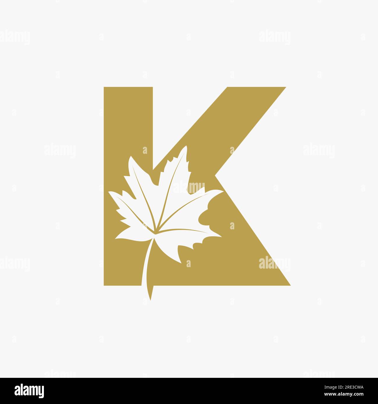 Letter K Maple Leaf Elegant Logo. Maple Leaf Logotype Vector Template ...
