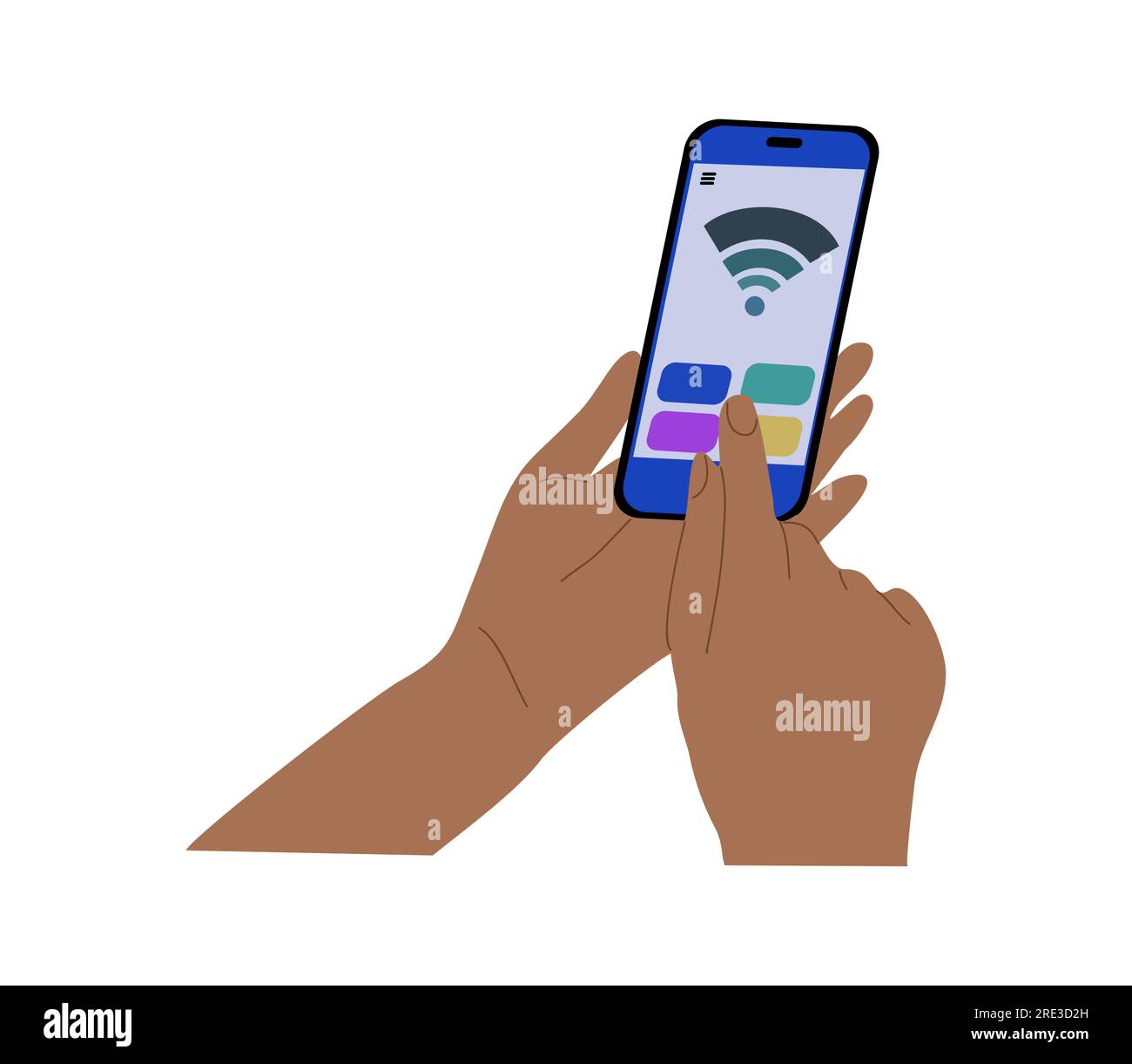 Hand holding mobile phone with web application Stock Vector Image & Art ...