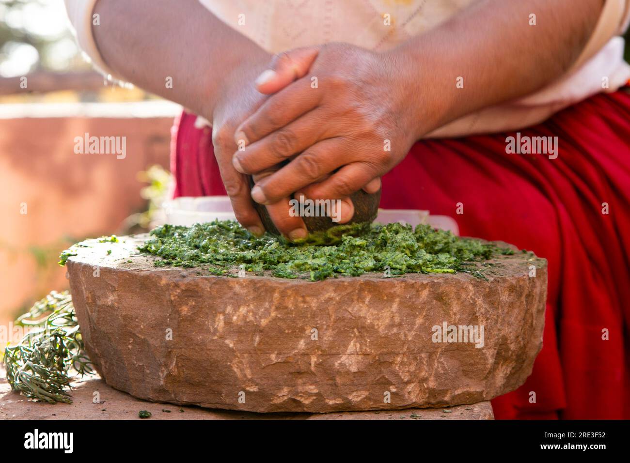 Woman preparing natural organic plant-based shampoo in the Llachon ...