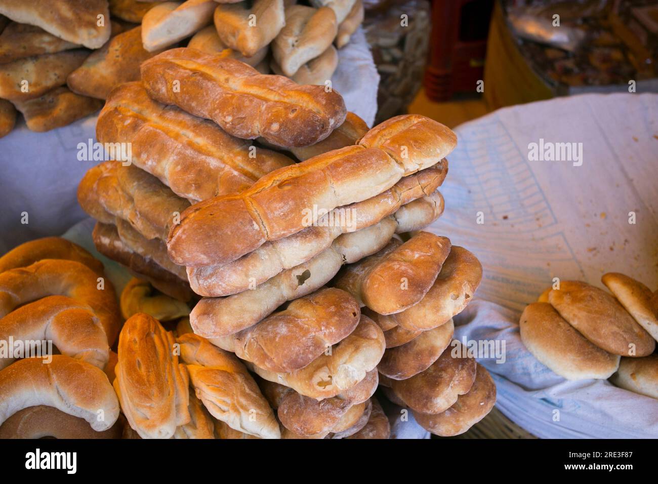 Peruvian bread at a market stall in the city of Puno Stock Photo - Alamy