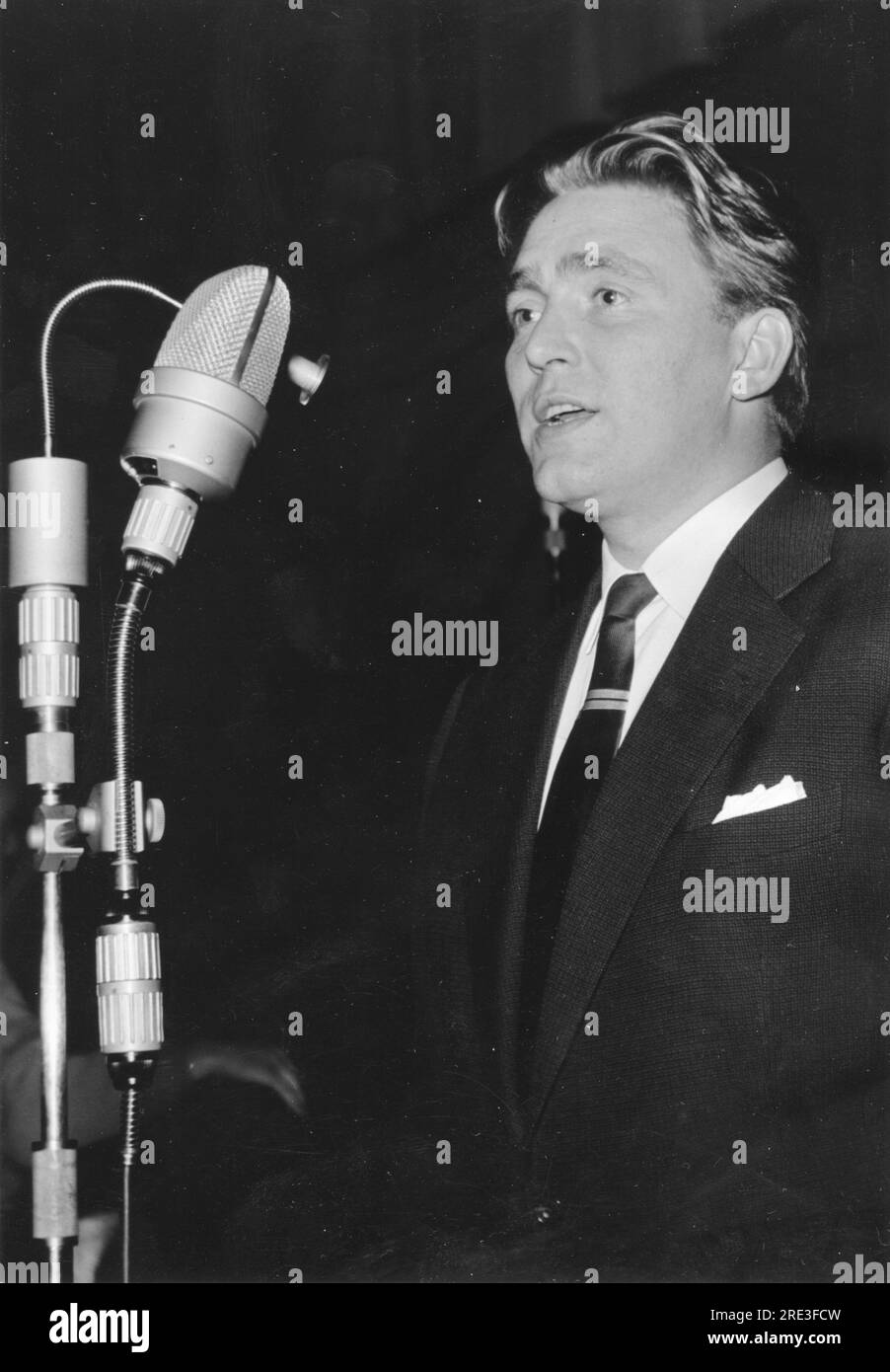 Winkler, Gunnar, German pop singer, at a recording, circa 1970 ...