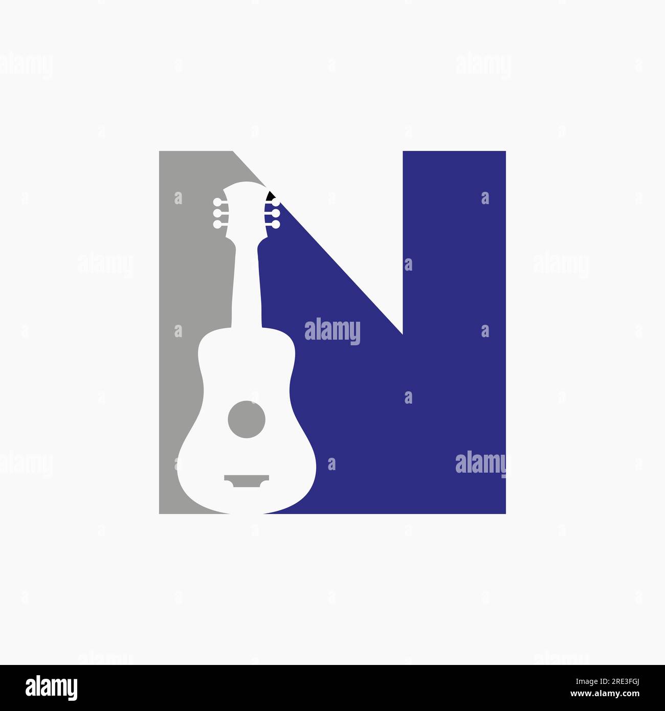 Letter N Guitar Logo. Guitarist Logo Concept With Guitar Icon. Festival ...