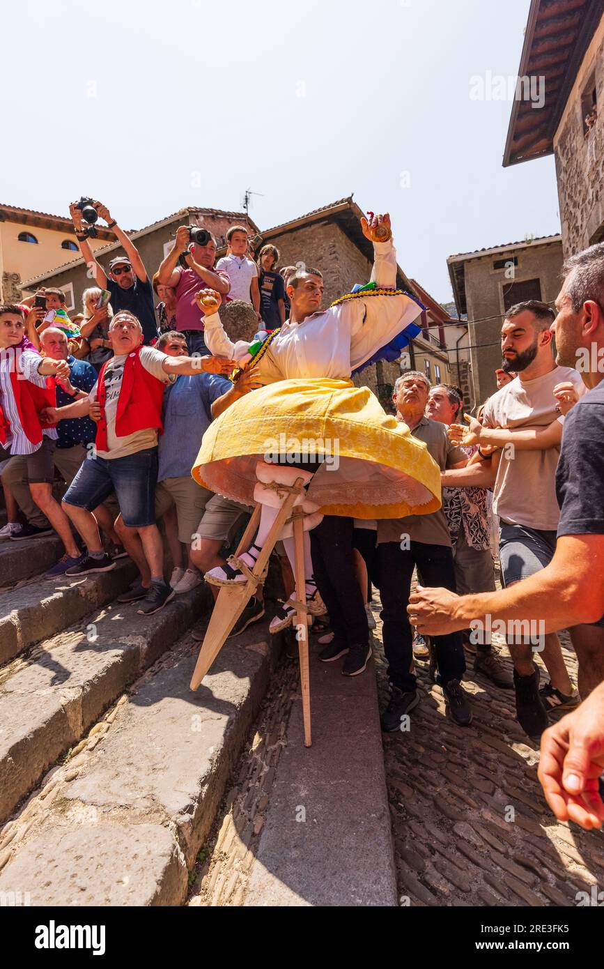 The Dance of the Stilts. Danzadores de Anguiano. Anguiano village. La ...
