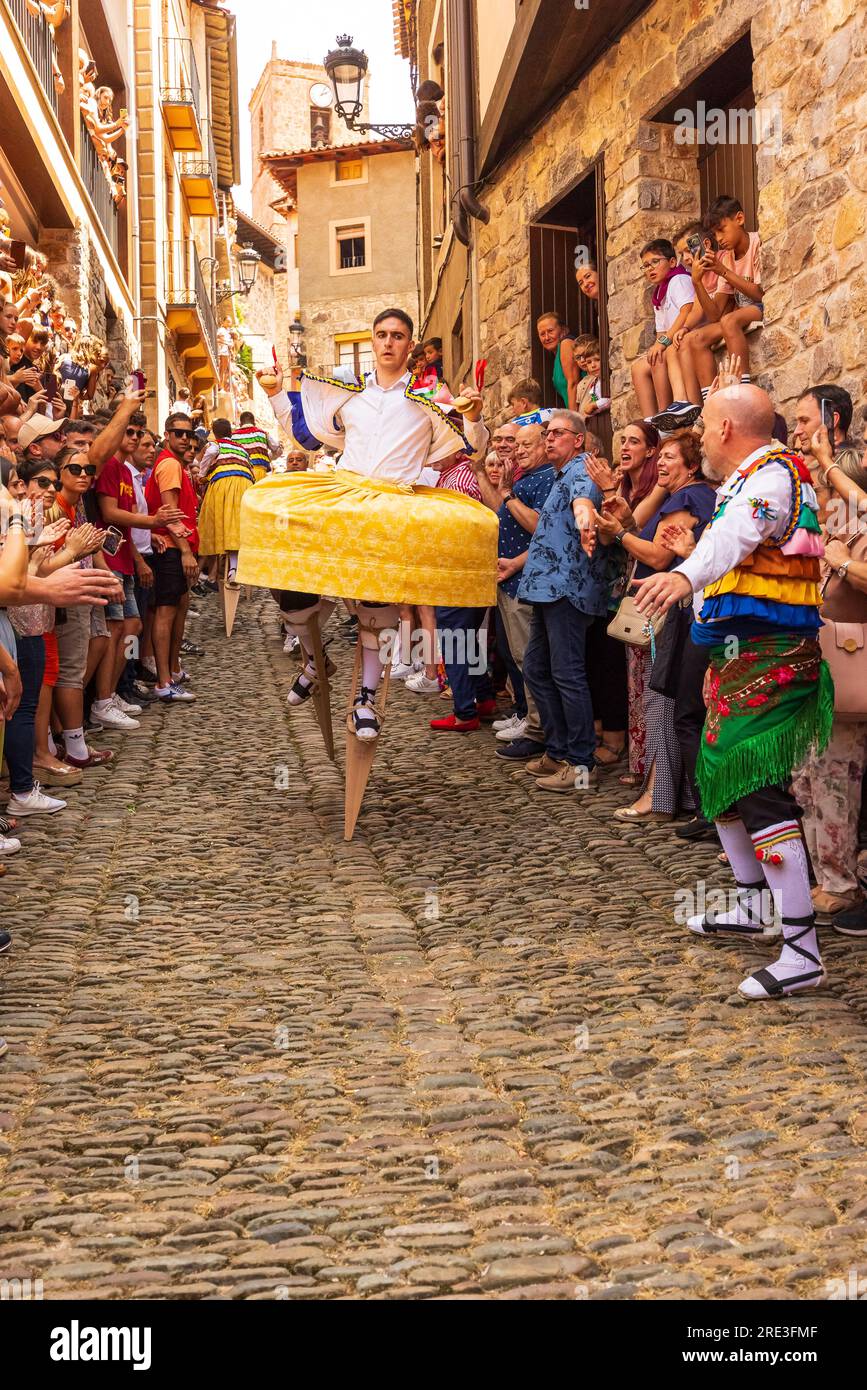The Dance of the Stilts. Danzadores de Anguiano. Anguiano village. La ...