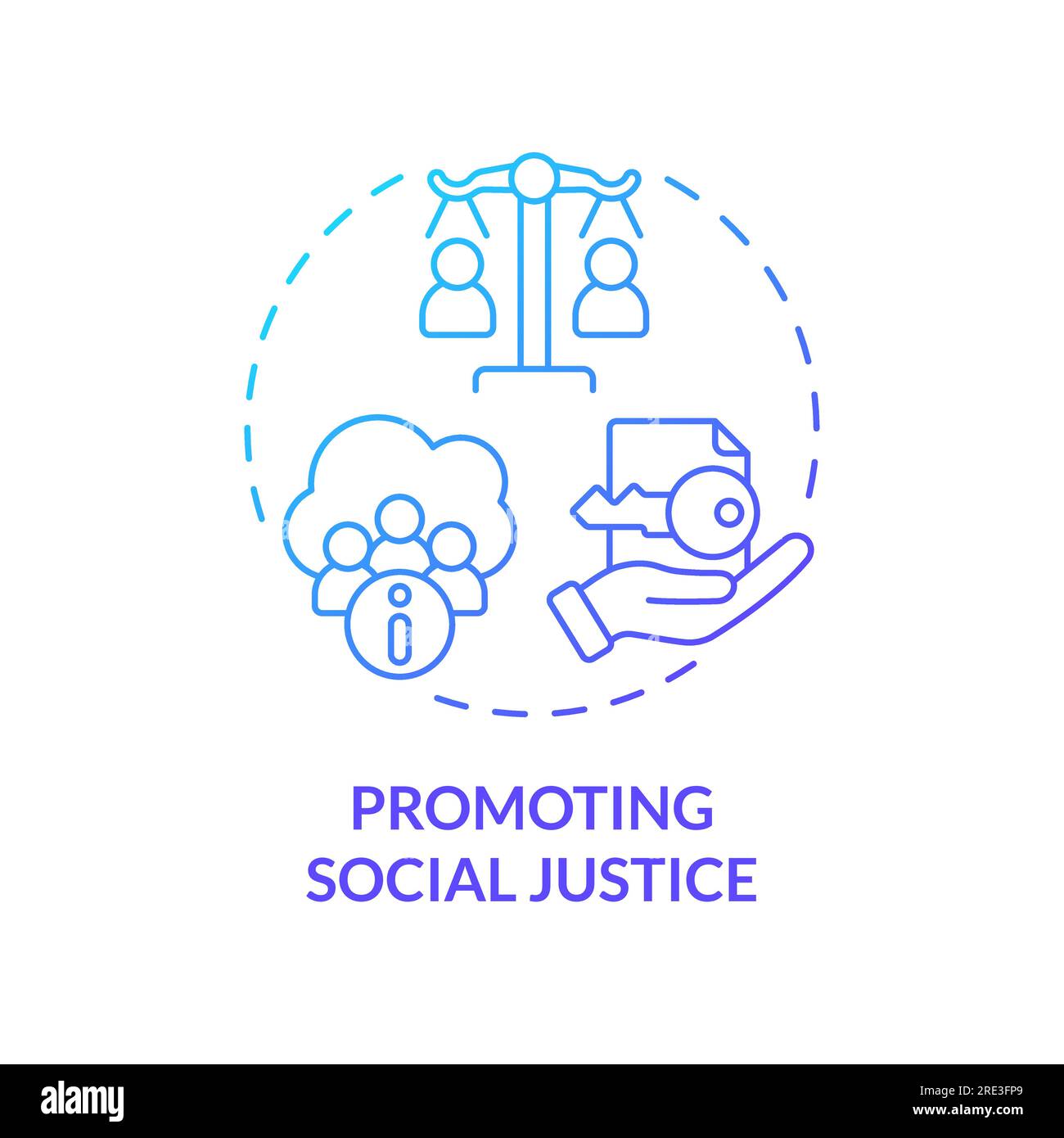 2D promoting social justice concept linear icon Stock Vector Image ...