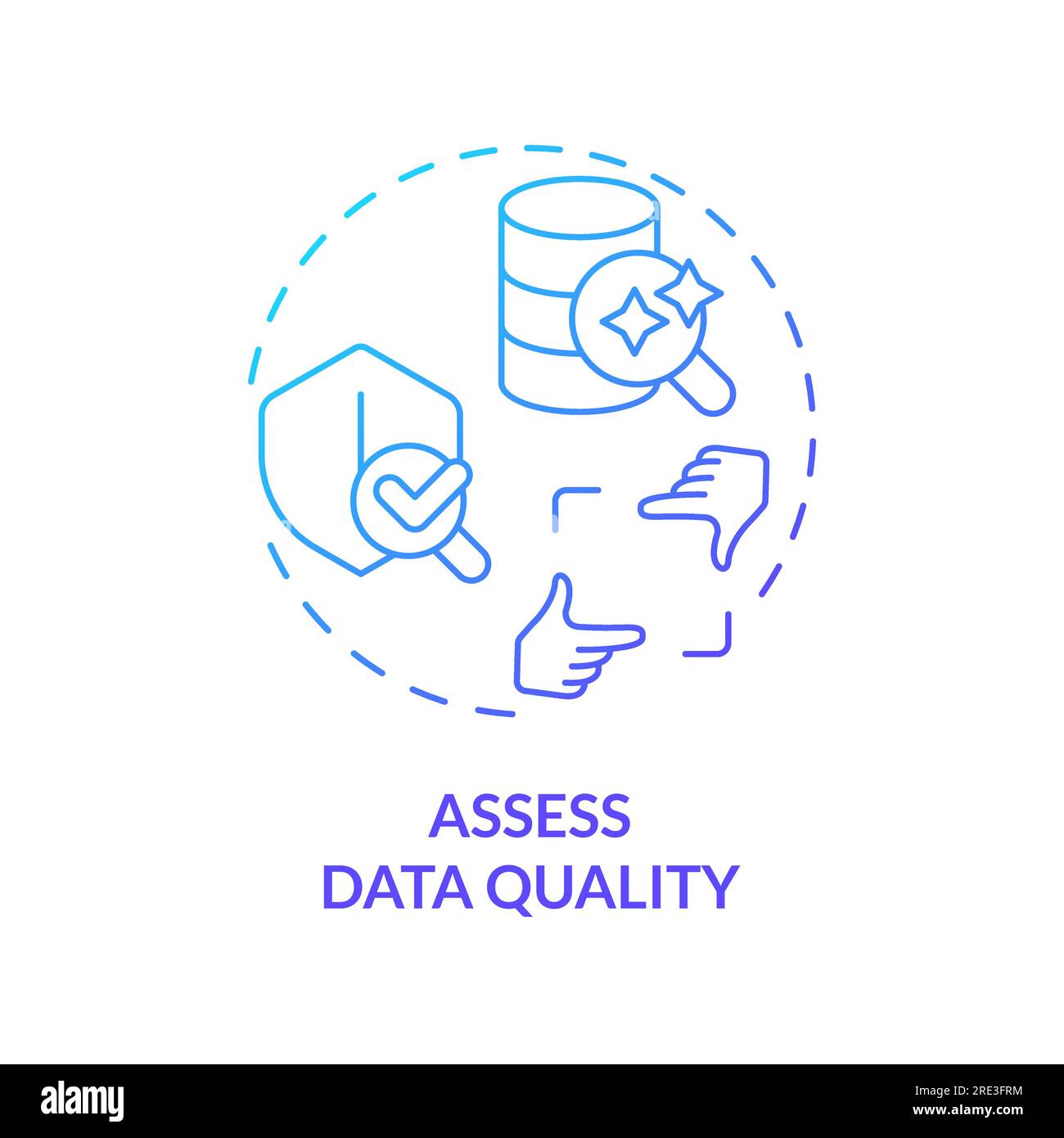 2D assess data quality concept linear icon Stock Vector Image & Art - Alamy