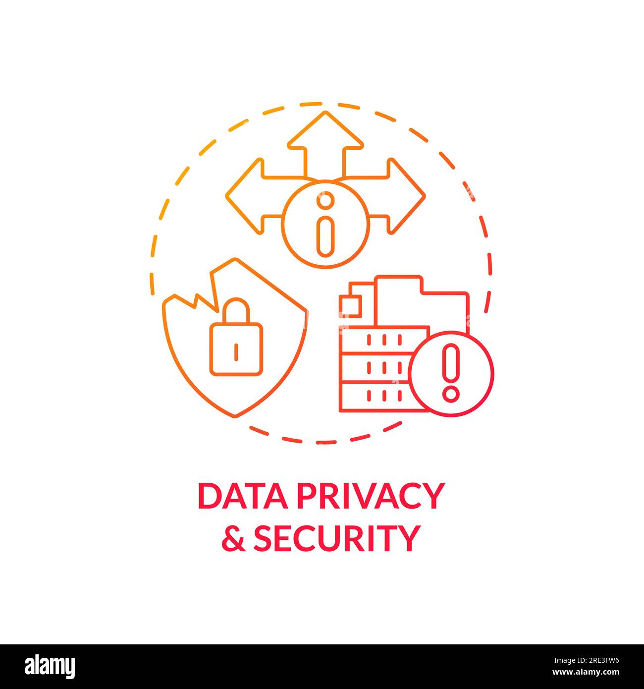 2D data privacy and security concept linear icon Stock Vector Image ...