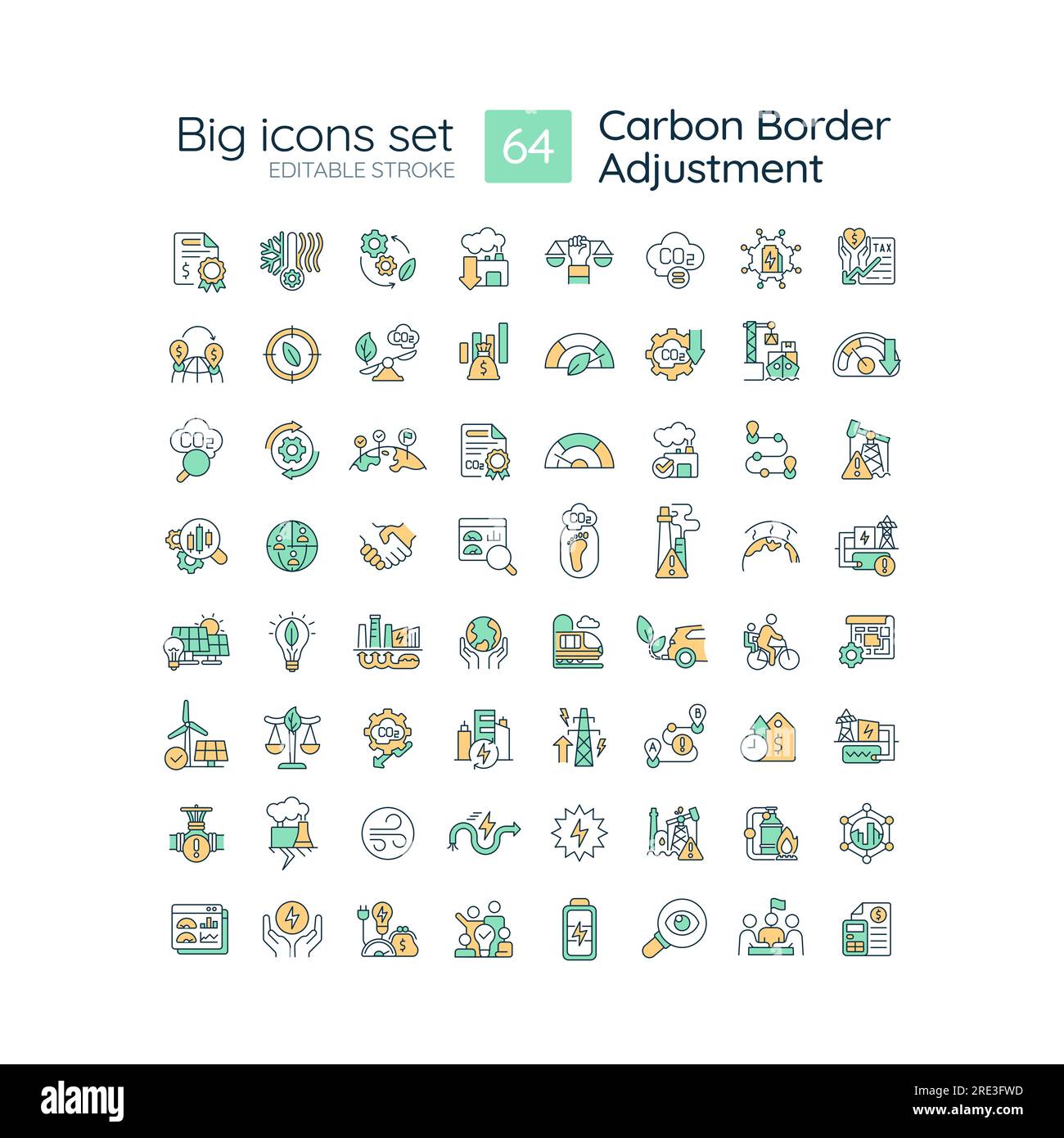 Thin line icon set for carbon border adjustment Stock Vector Image ... Thin line icon set for carbon border adjustment Stock Vector Image ...