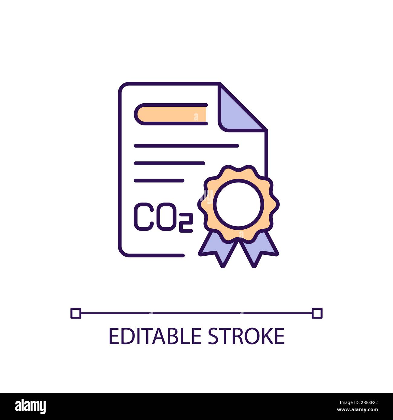 Thin line emissions certificate concept icon Stock Vector Image & Art ...