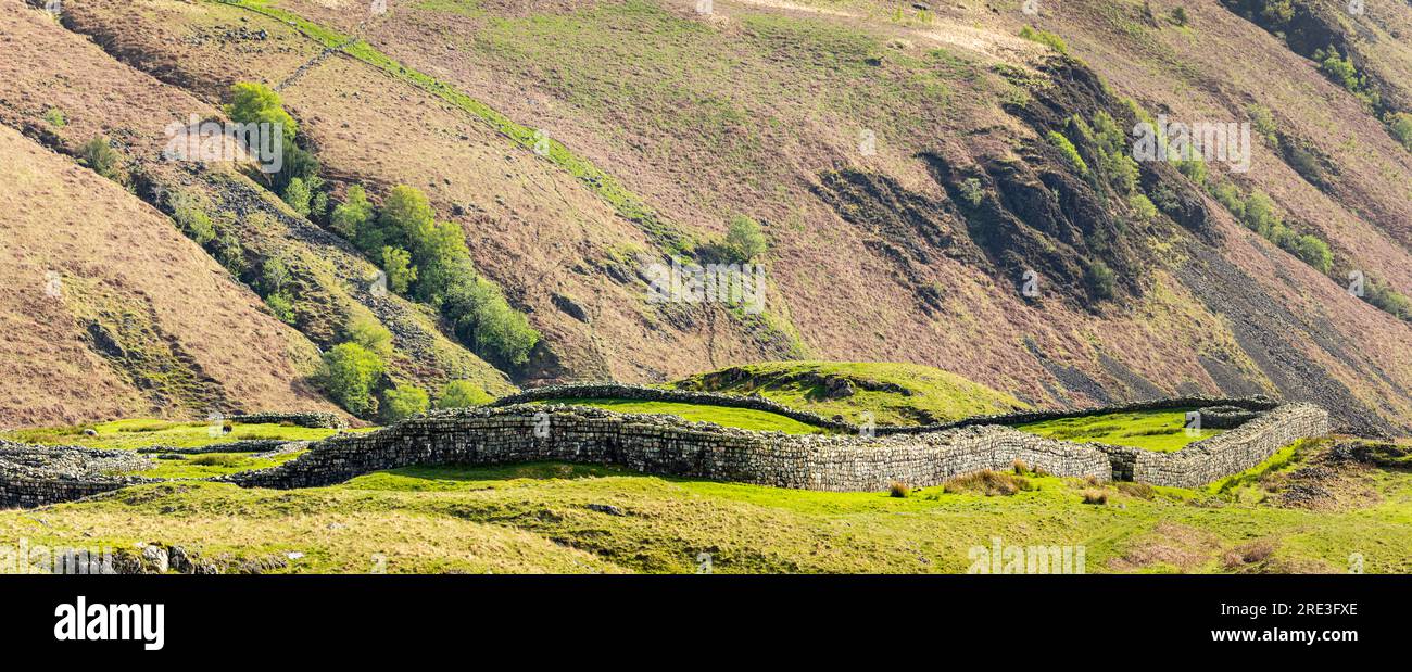 Hardknott roman fort located along Hardknott pass in the lake district ...