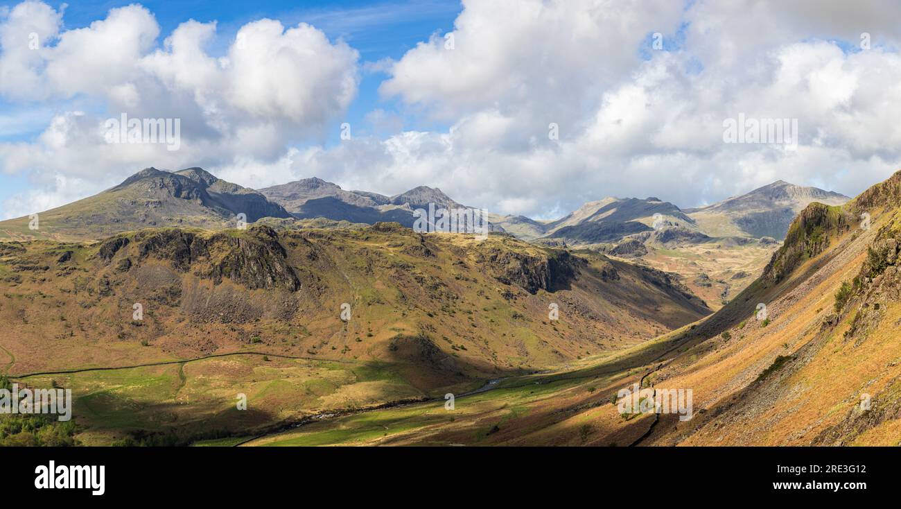 Views of Scafell Pike from Hardknott pass near Eskdale in the Lake ...