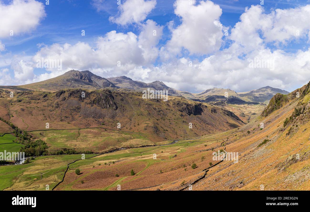 Views of Scafell Pike from Hardknott pass near Eskdale in the Lake ...