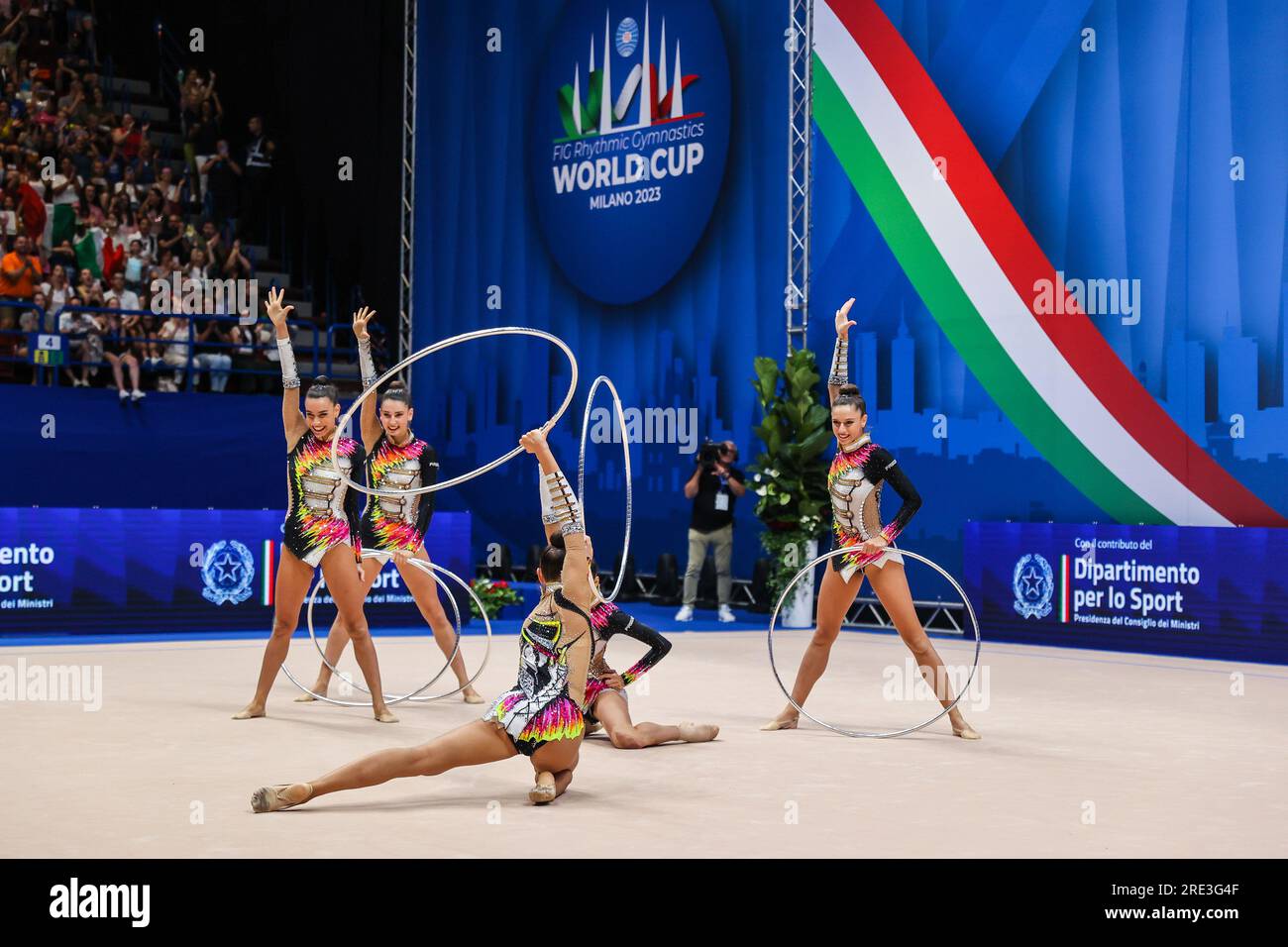 Milan, Italy. 23rd July, 2023. Italy group team during Rhythmic ...