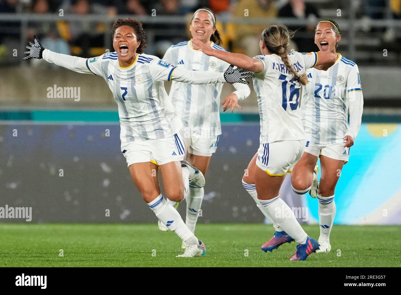 Philippines' Sarina Bolden celebrates after scoring her team's first ...