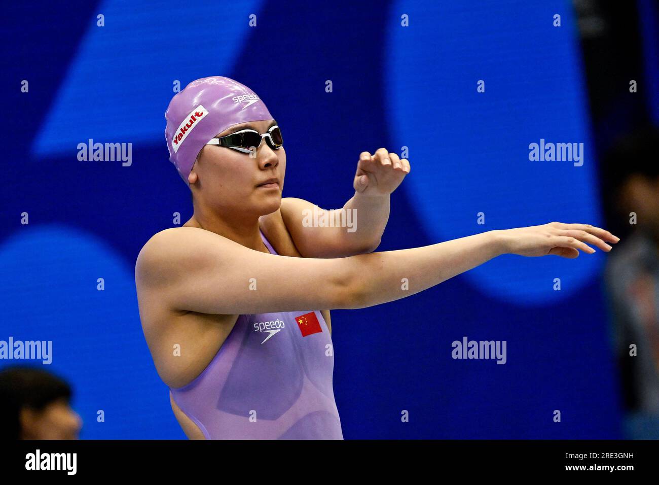 Fukuoka, Japan. 25th July, 2023. Yaxin Liu of China prepares to compete ...