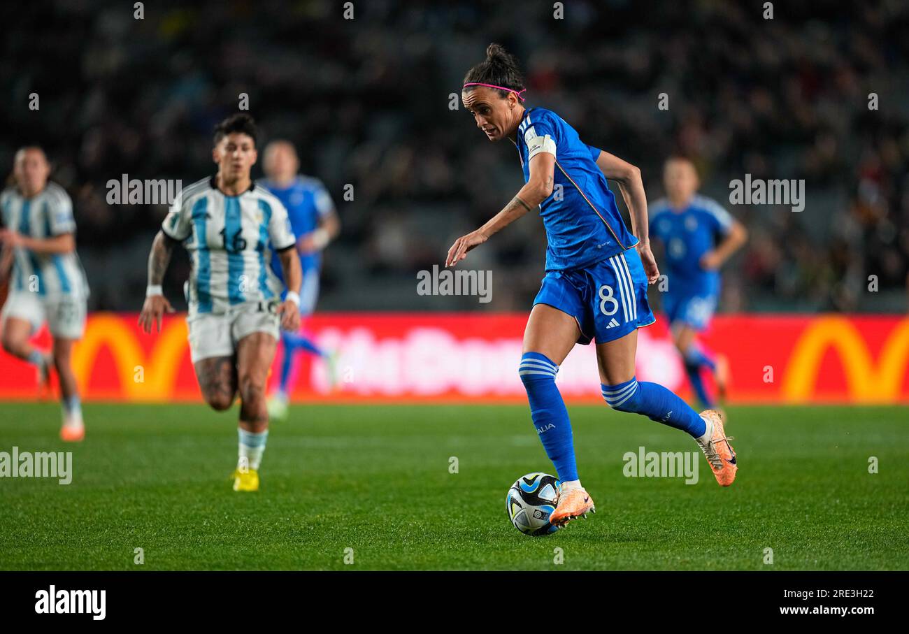 July 24 2023: Barbara Bonansea (Italy) controls the ball during a Group ...