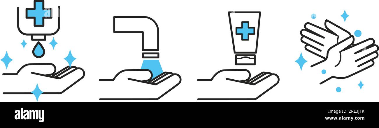 Personal hygiene and cleanliness, washing hands and using sanitizer to ...