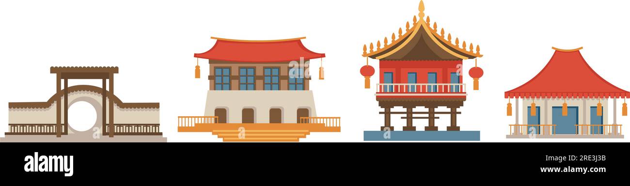 Monuments and landmarks of asian countries and culture. Architecture ...