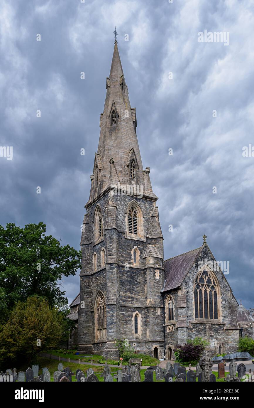 Ambleside, England, UK - July 05, 2023: St Mary’s Church built in the ...
