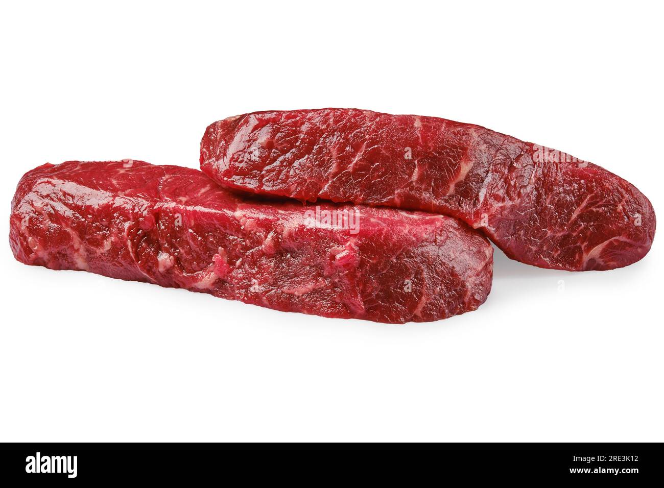 Raw strip steak boneless isolated on white background Stock Photo - Alamy