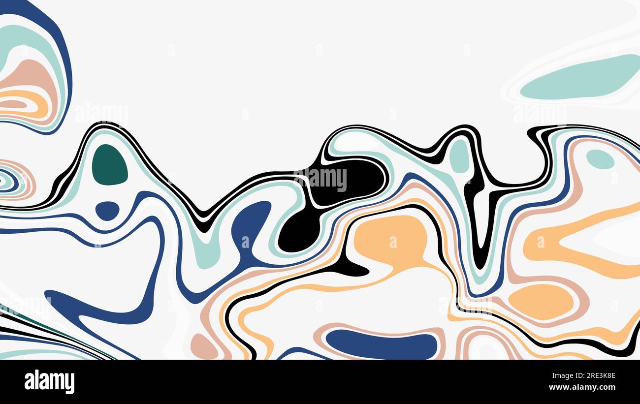 Abstract fluid creative templates with dynamic linear waves on white ...