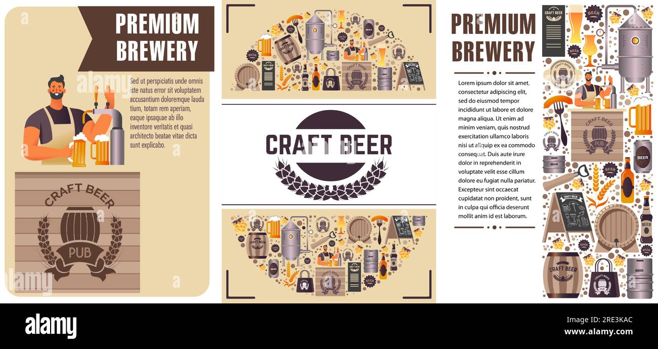 Tasty craft beer from premium brewery, bartender pouring alcoholic ...