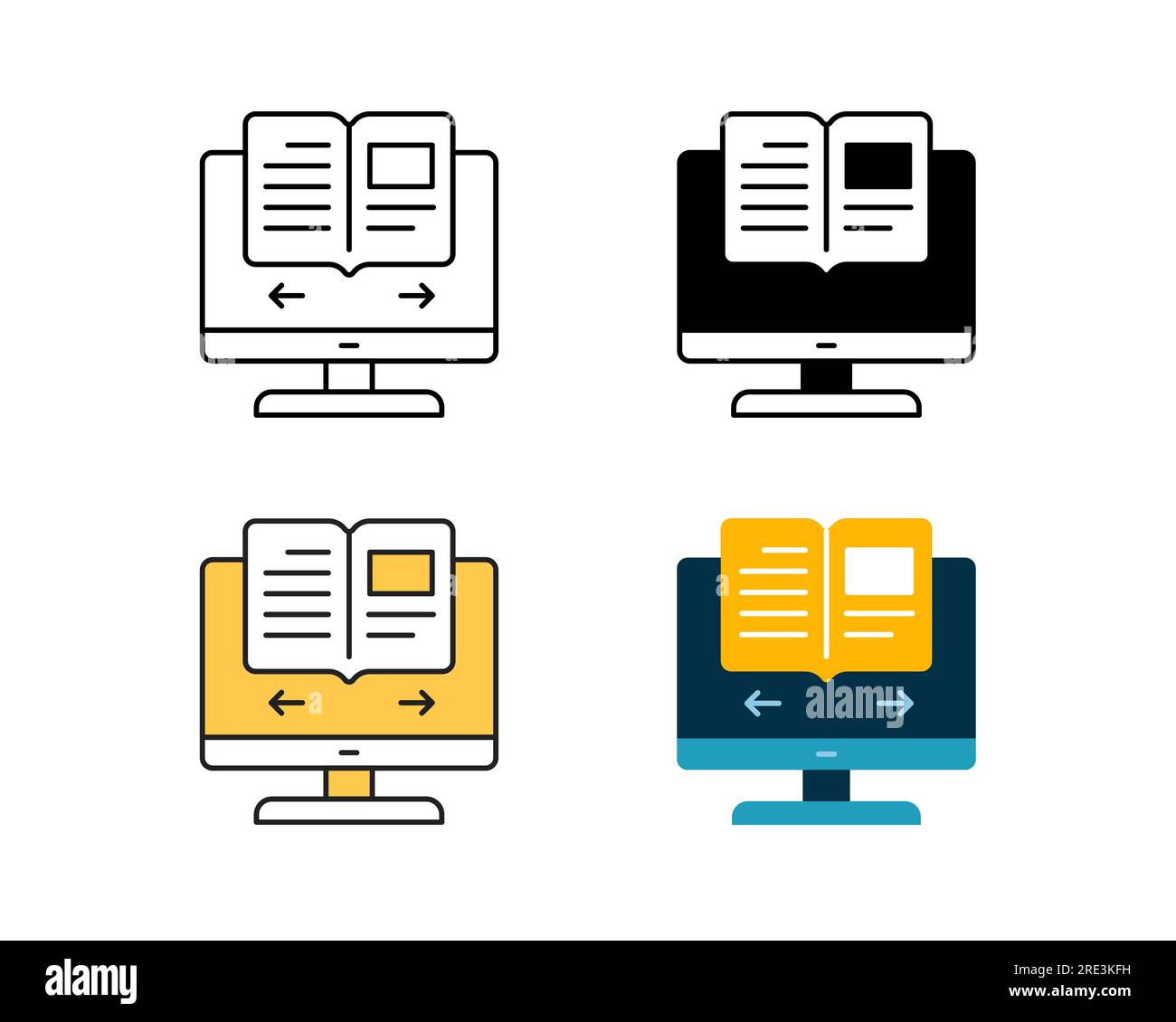 Tablet book icon outline Cut Out Stock Images & Pictures - Alamy