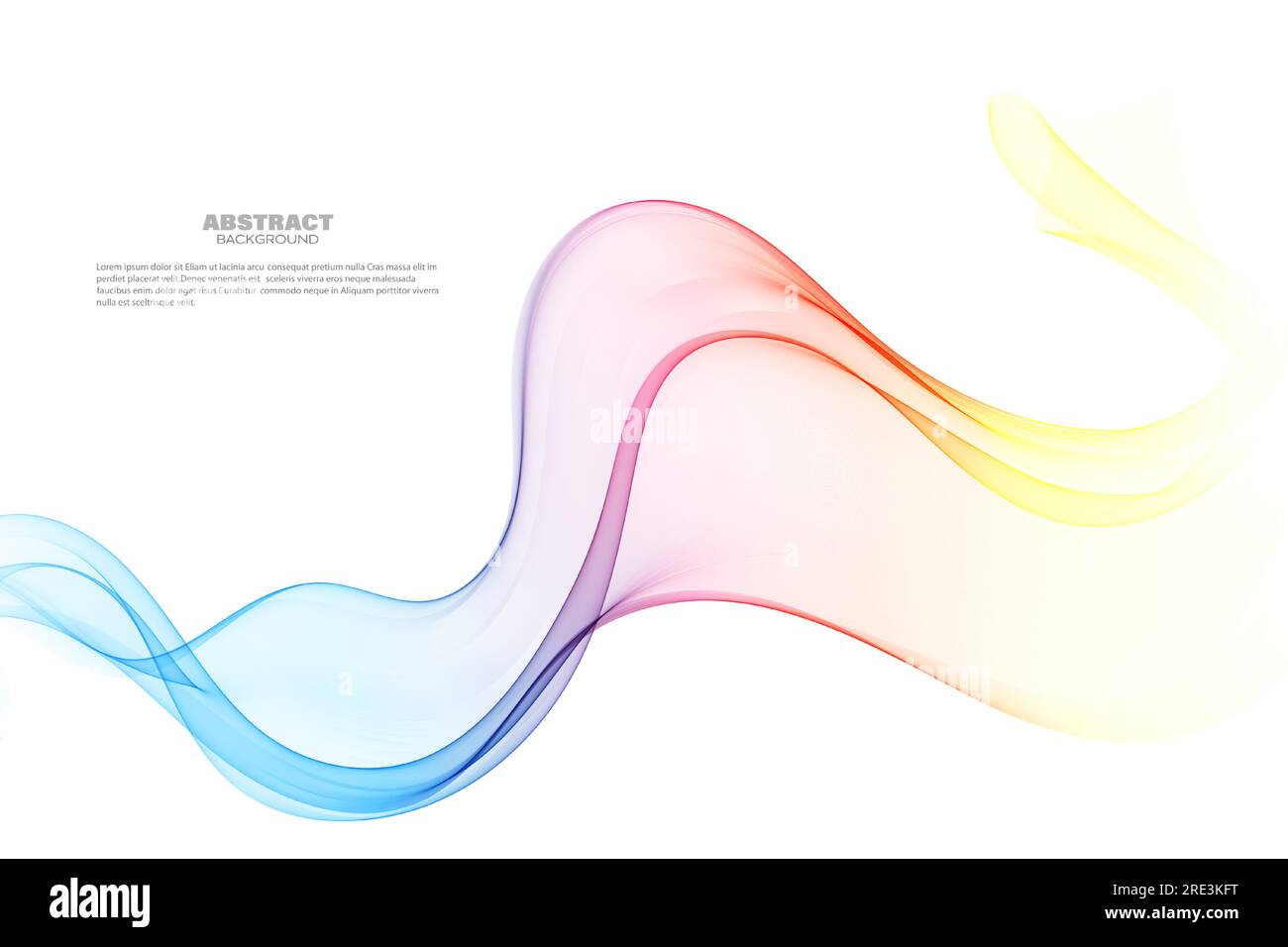 Abstract background of smooth colored lines on a white background ...