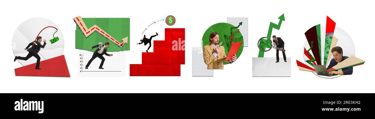 Business people working on successful and profitable path in working ...