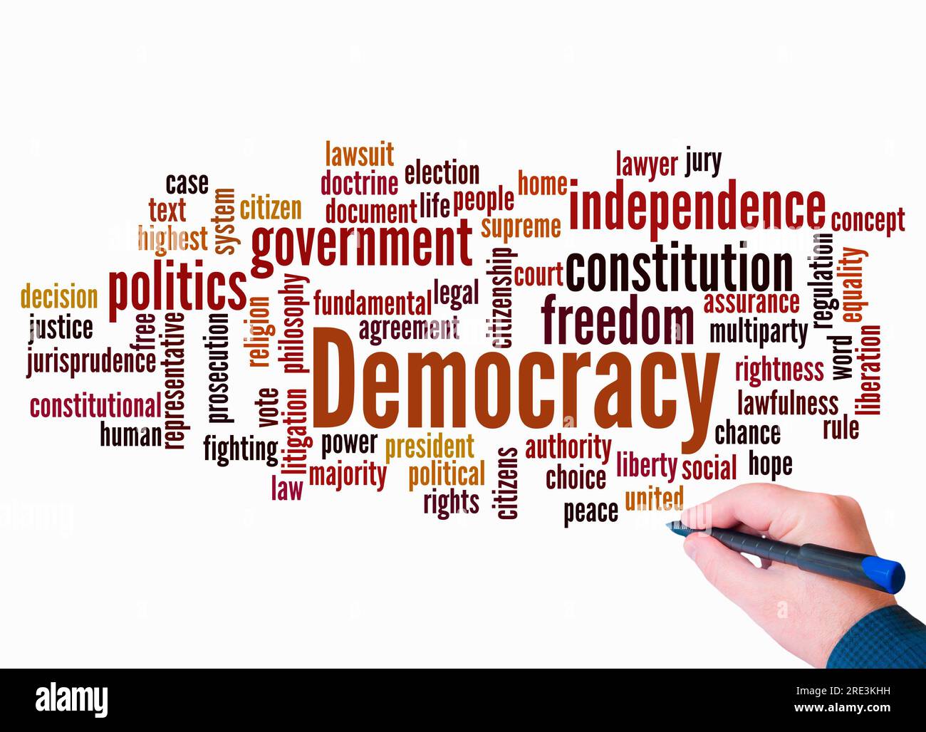Word Cloud with DEMOCRACY concept create with text only Stock Photo - Alamy