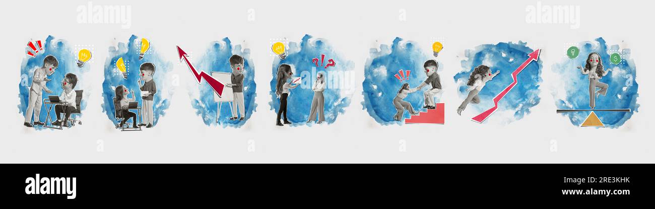 Young people, colleagues, employees generating creative and profitable ...