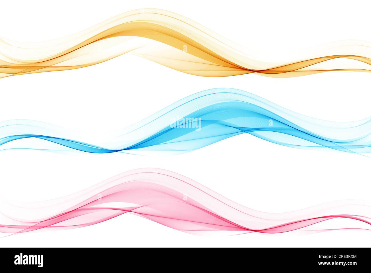 Color flow of wavy lines, abstract waves background. Vector waves set ...
