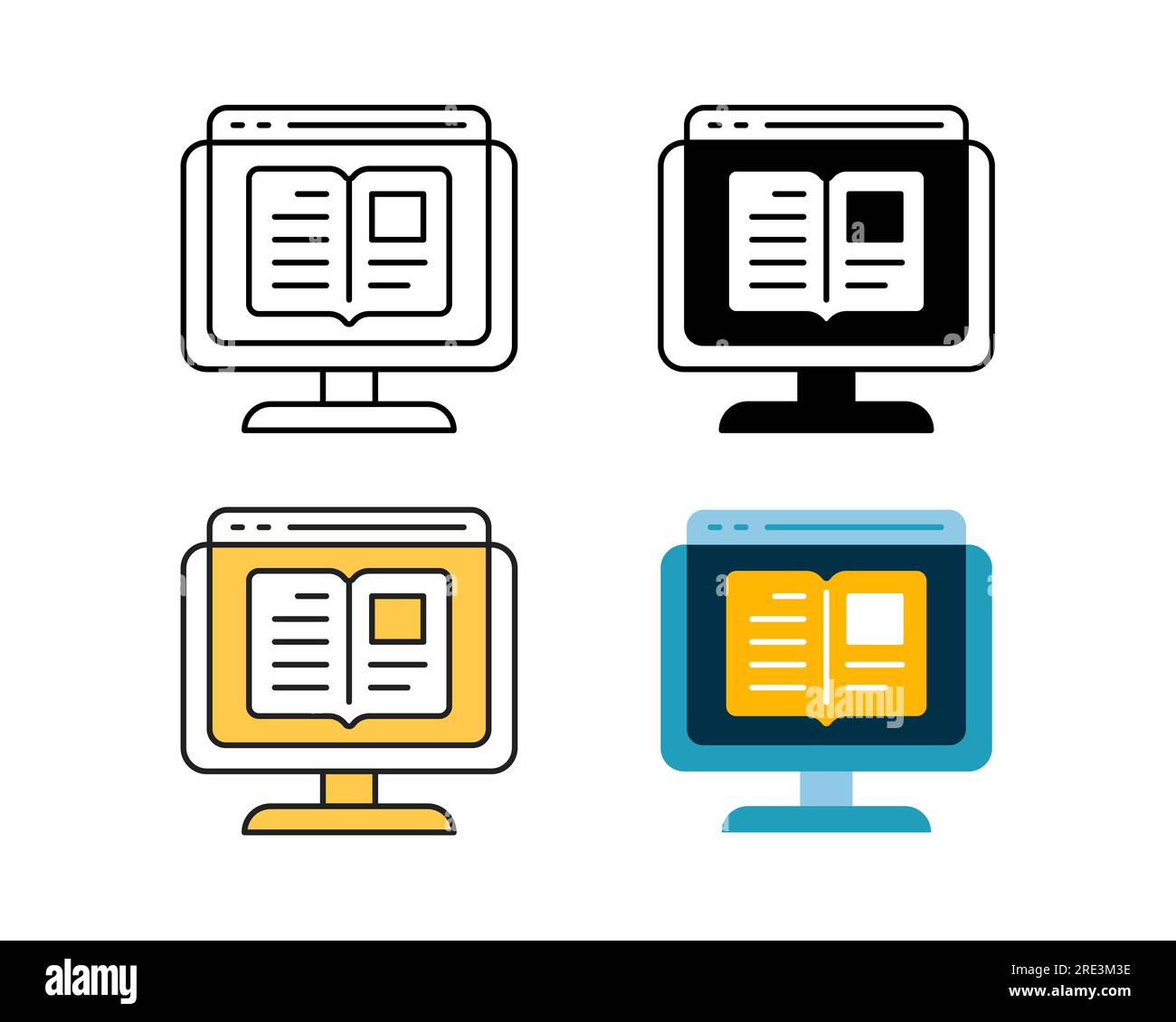 Tablet book icon outline Cut Out Stock Images & Pictures - Alamy