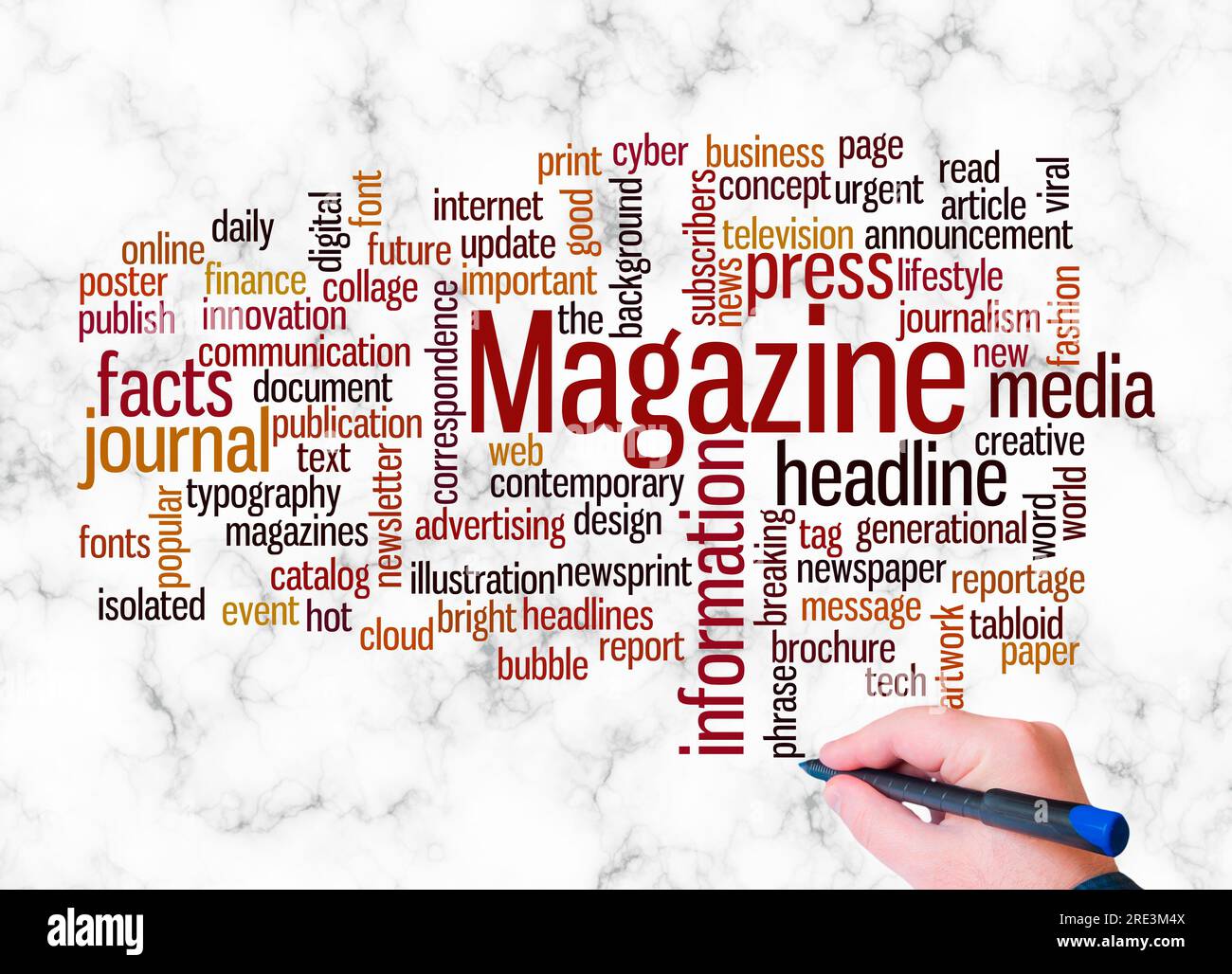 Word Cloud with MAGAZINE concept create with text only Stock Photo - Alamy