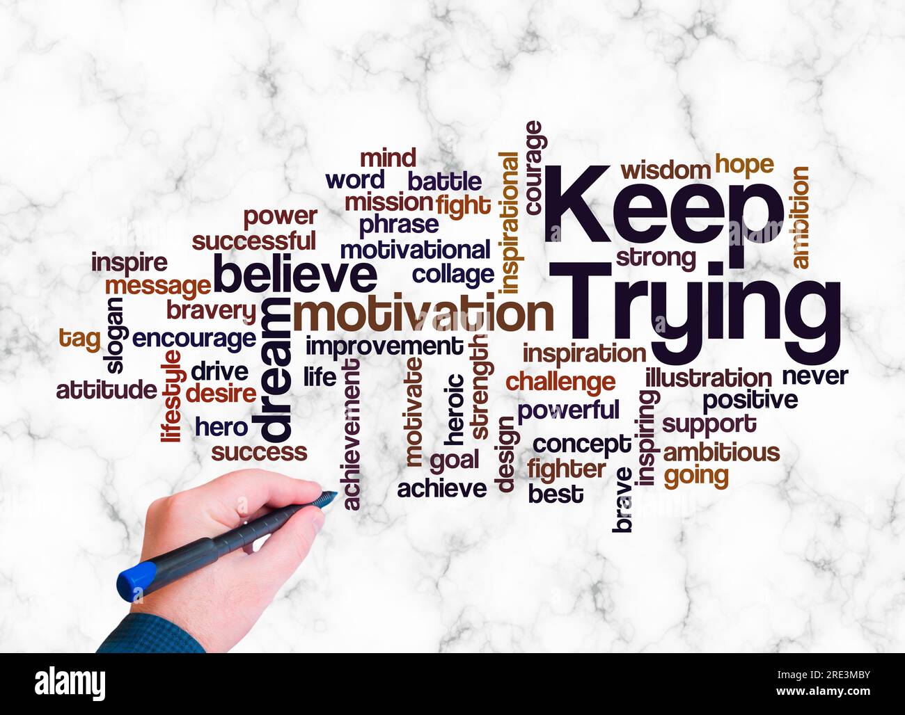 Word Cloud with KEEP TRYING concept create with text only Stock Photo ...