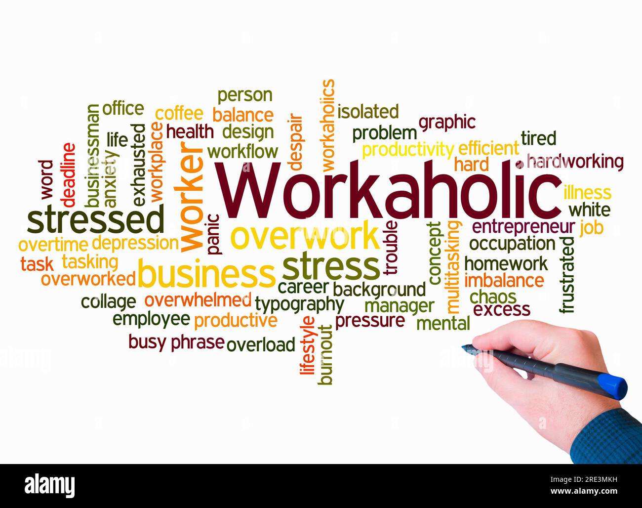 Word Cloud with WORKAHOLIC concept create with text only Stock Photo ...